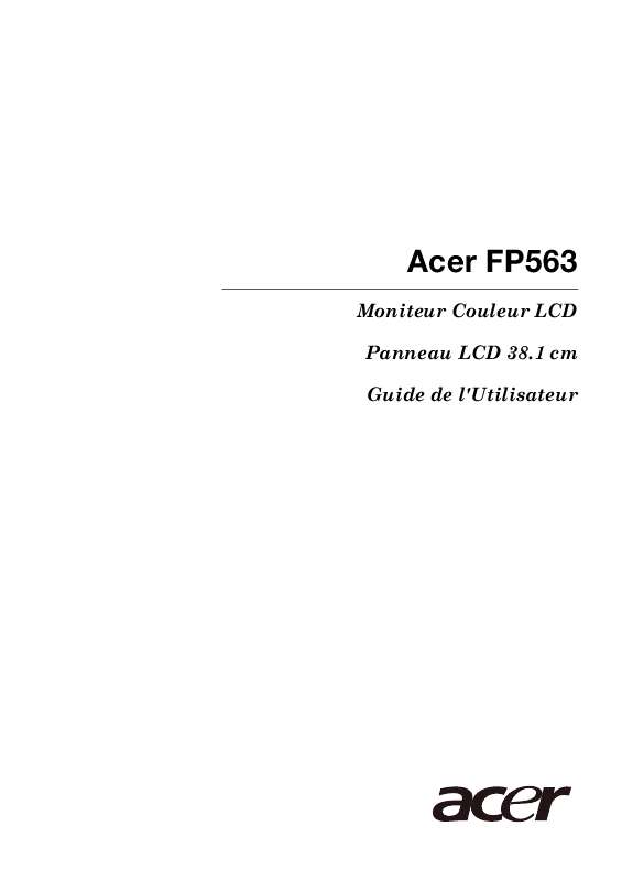 Notice ACER FP563 - micro-ordinateur portable Trouver une solution à un ...