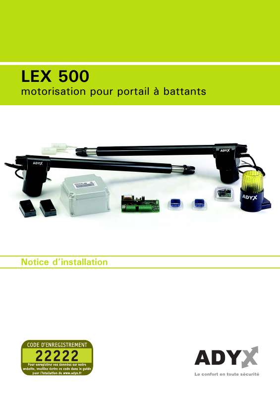 Notice ADYX LEX 500 - Trouver une solution à un problème ADYX LEX 500 ...