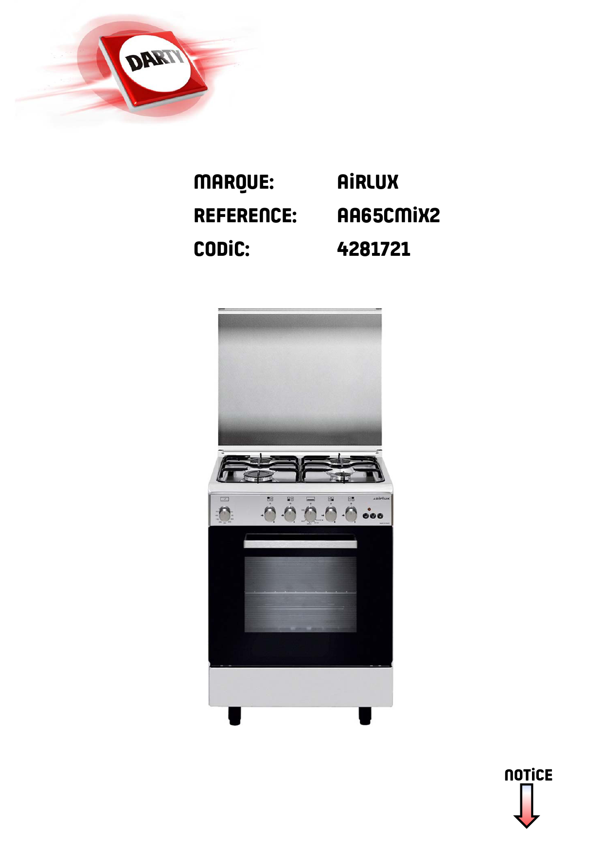 Notice four AIRLUX AA65CMIX2 Trouver une solution à un problème AIRLUX ...