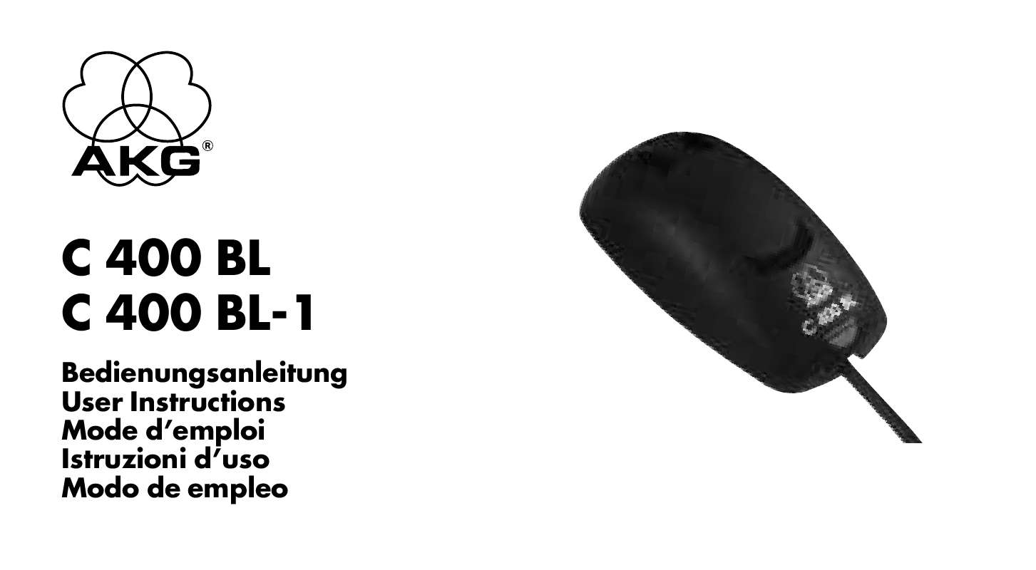 Notice AKG C 400 BL - Trouver une solution à un problème AKG C 400 BL ...