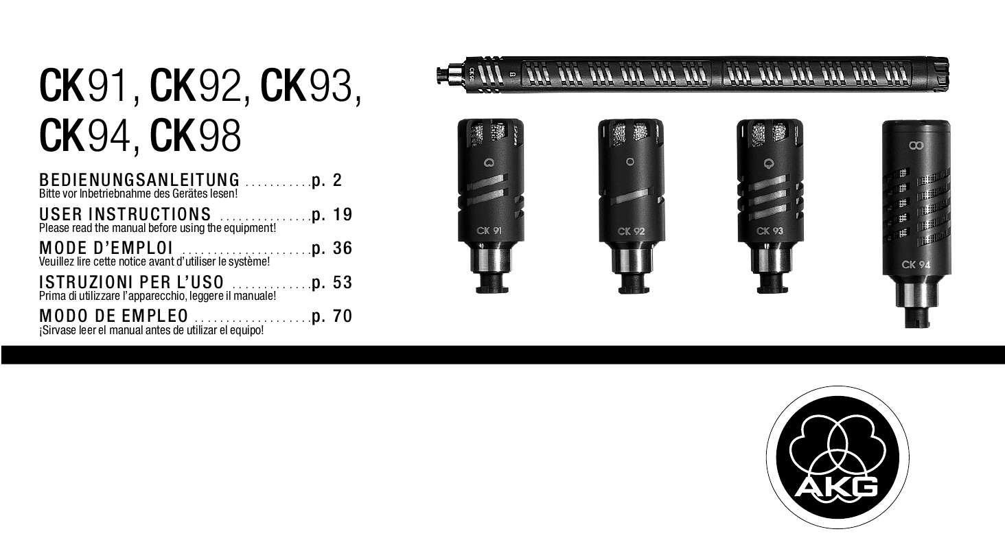 Notice AKG CK92 - Trouver une solution à un problème AKG CK92 mode d ...