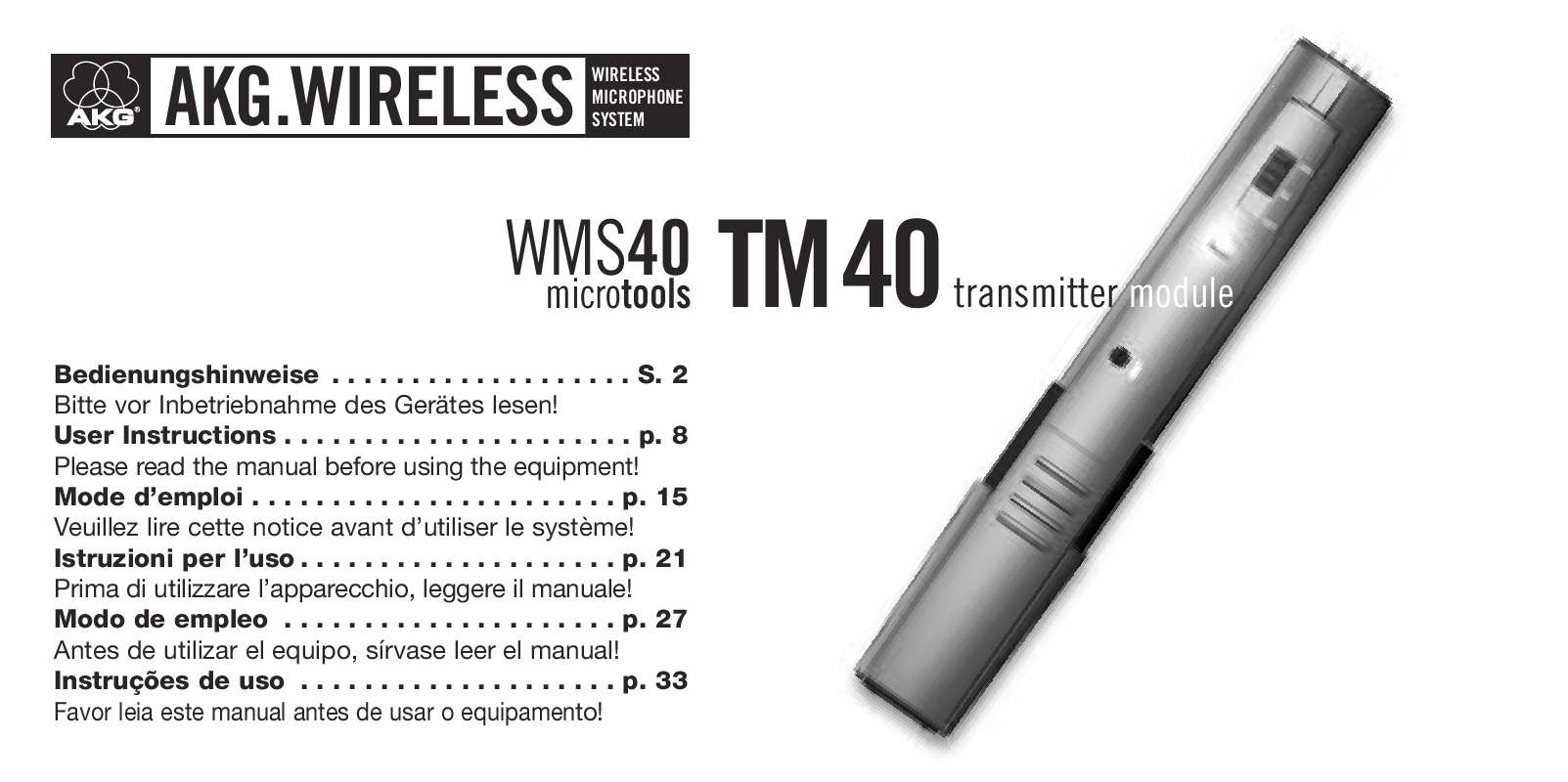 Notice AKG TM 40 - Trouver une solution à un problème AKG TM 40 mode d ...