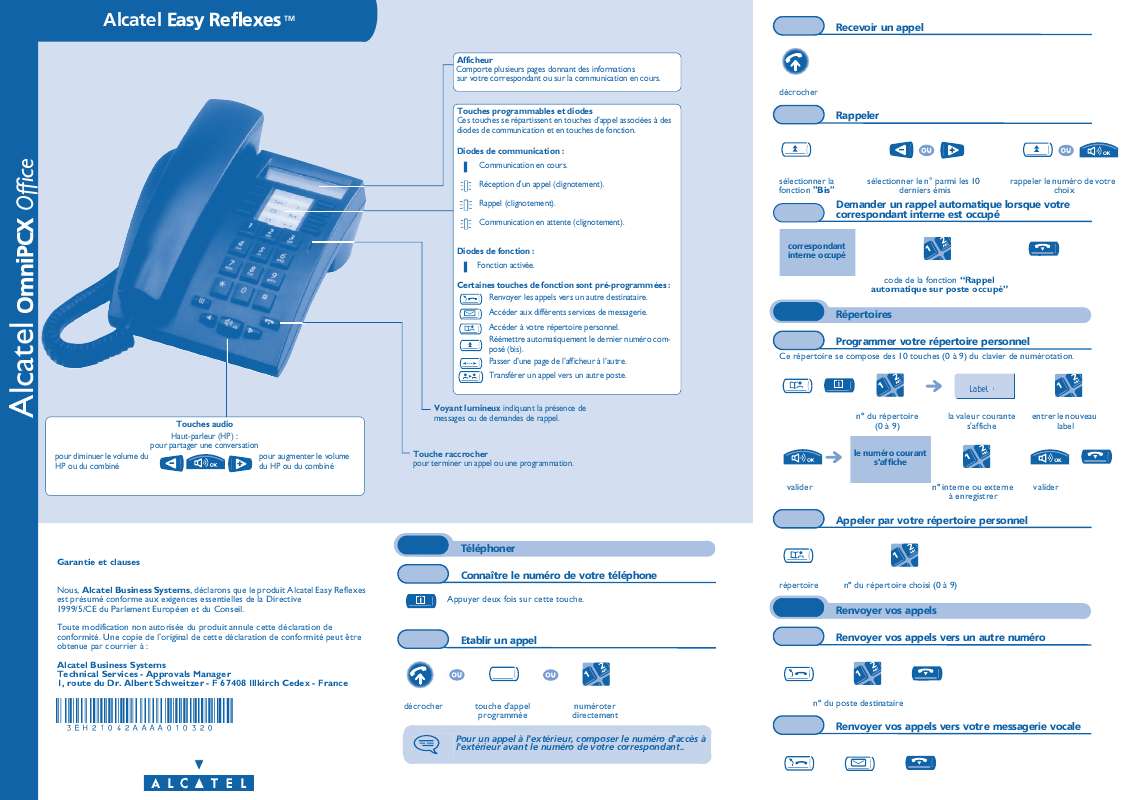 Notice ALCATEL EASY REFLEXES - téléphone portable Trouver une solution ...