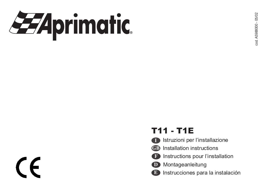 Notice APRIMATIC T1E - Trouver une solution à un problème APRIMATIC T1E ...