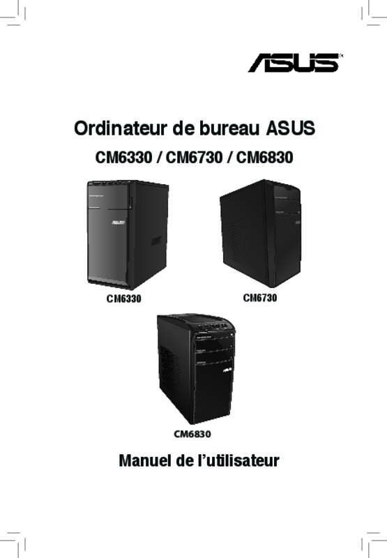 Notice ASUS CM6330-FR010SV - ordinateur de bureau Trouver une solution ...