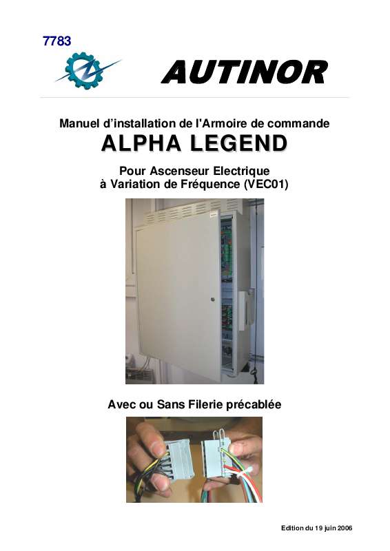 Notice AUTINOR ALPHA LEGEND - Trouver une solution à un problème ...