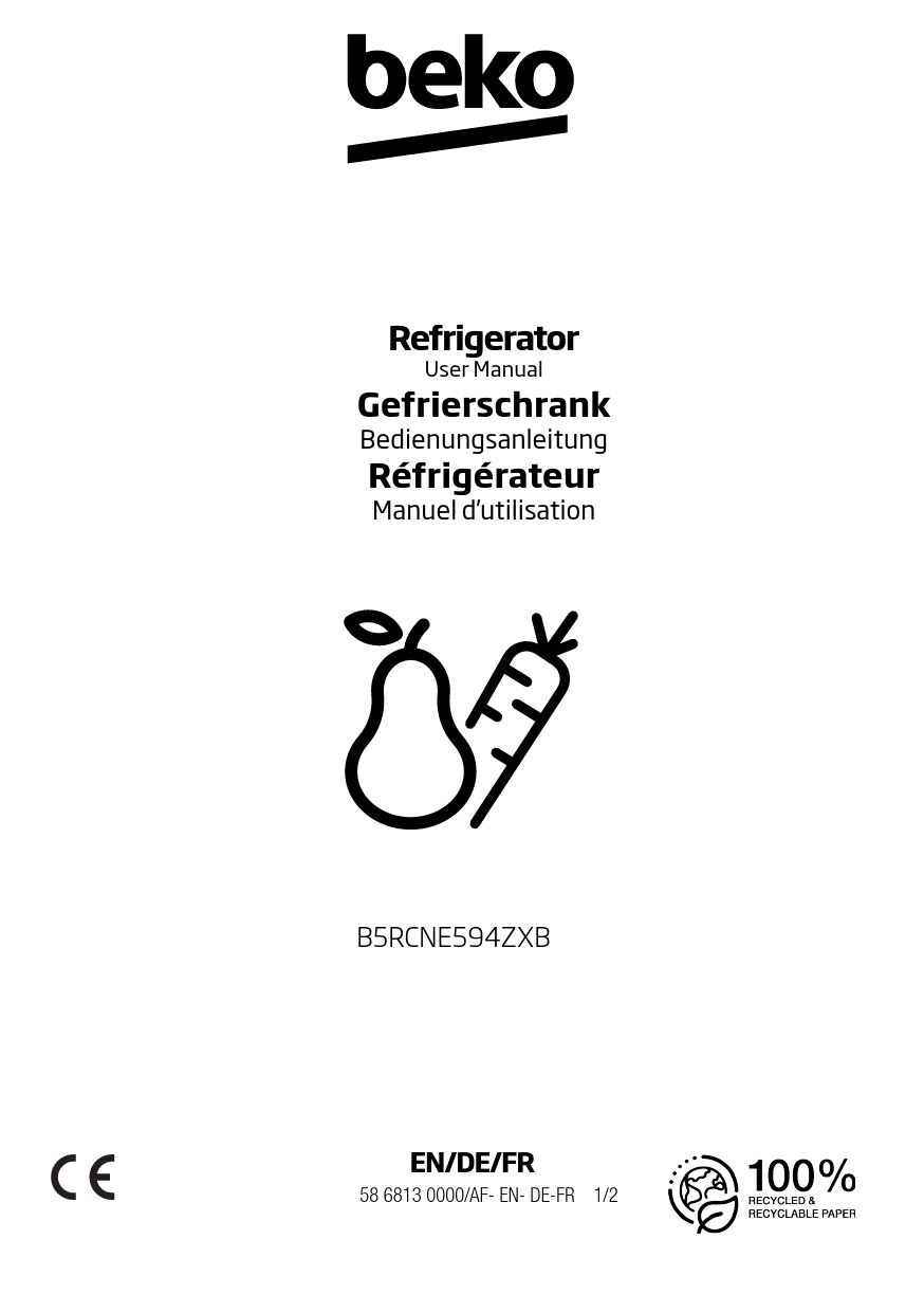 Notice réfrigérateur BEKO B5RCNE594ZXB Trouver une solution à un ...