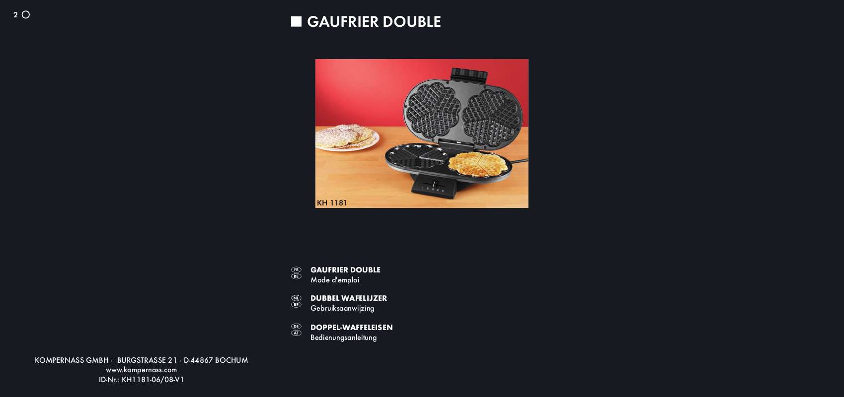 Notice BIFINETT KH 1181 - Trouver une solution à un problème BIFINETT ...