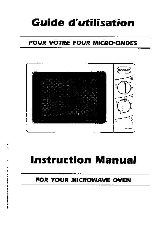 Notice four micro-onde BRANDT MW171BEU1 Trouver une solution à un ...