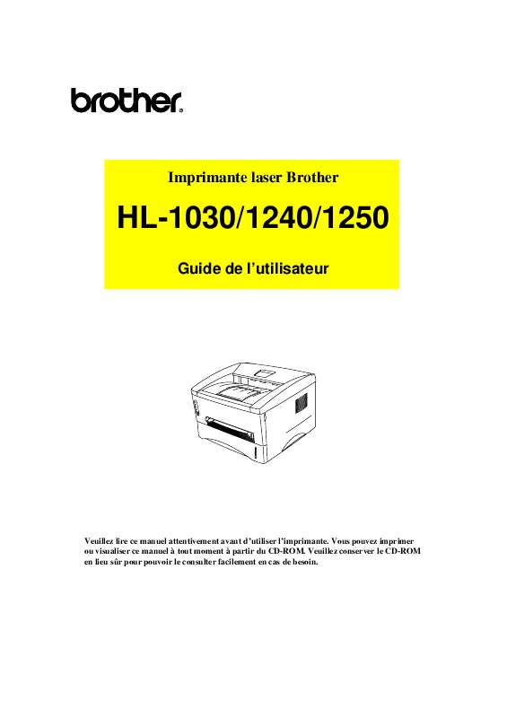 Notice BROTHER HL-1030 - imprimante laser Trouver une solution à un ...