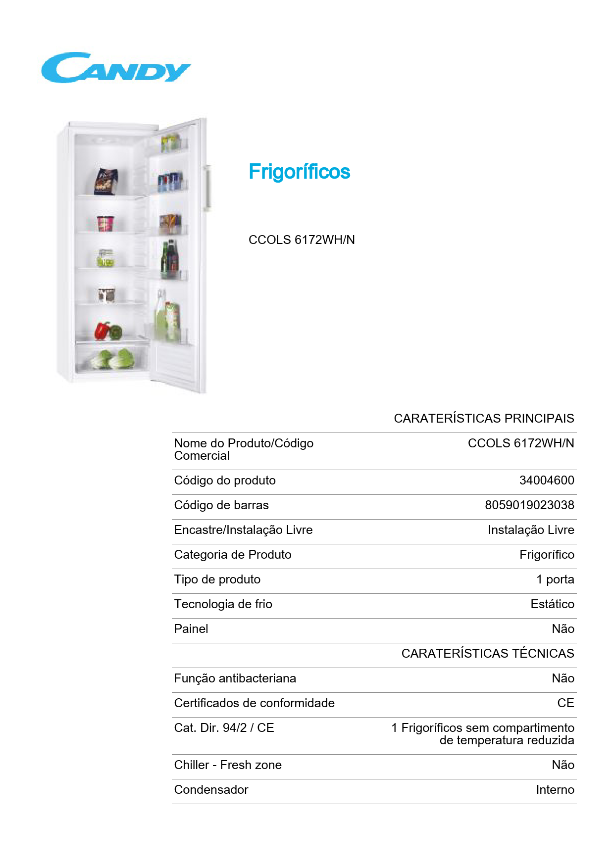 Notice réfrigérateur CANDY CCOLS 6172WH/N Trouver une solution à un ...