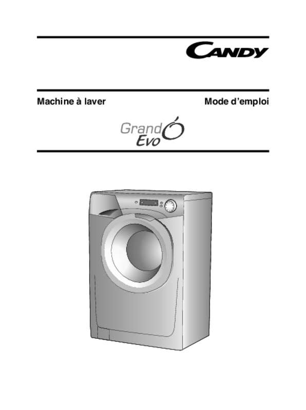 Notice lave-linge CANDY EVO 1482D3/1-47 Trouver une solution à un ...