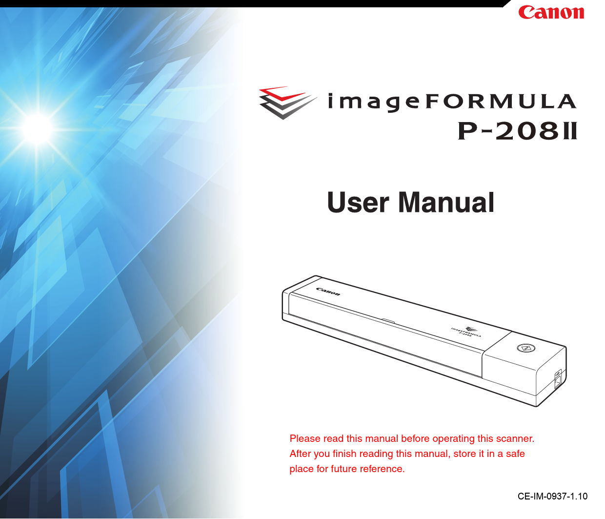 Notice CANON IMAGEFORMULA P-208 - scanner Trouver une solution à un ...