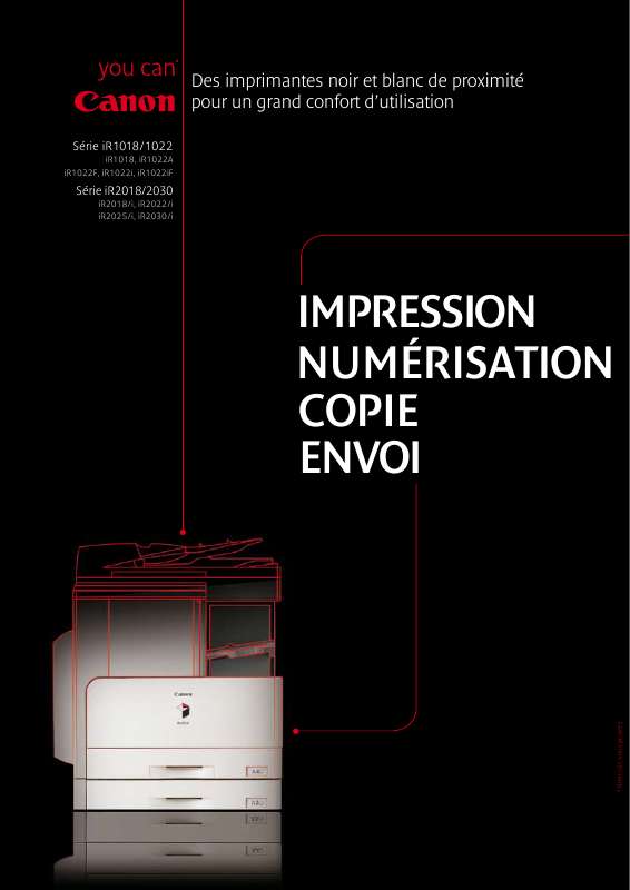 Notice CANON IR 2022 - imprimante multifonction laser Trouver une solution à un problème CANON ...