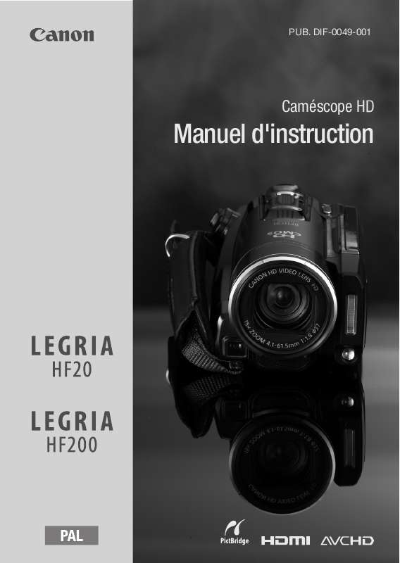 Notice CANON LEGRIA HF200 - action cam Trouver une solution à un ...