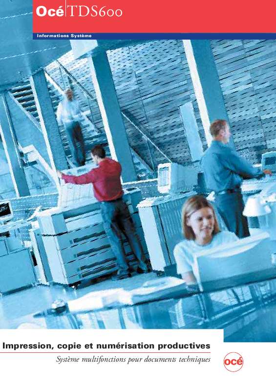 Notice CANON OCE TDS600 PREMIA CLASS - imprimante multifonction laser ...