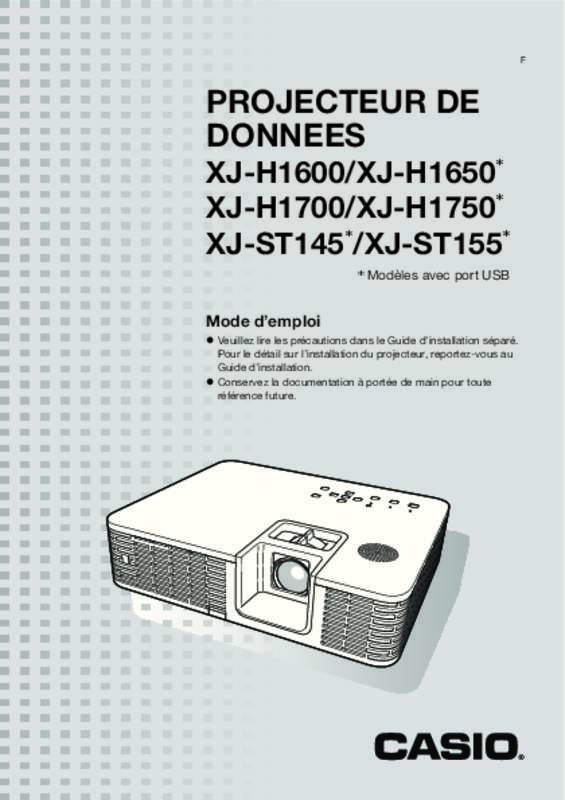 Notice CASIO XJ-H1600 - vidéoprojecteur Trouver une solution à un problème CASIO XJ-H1600 mode d ...
