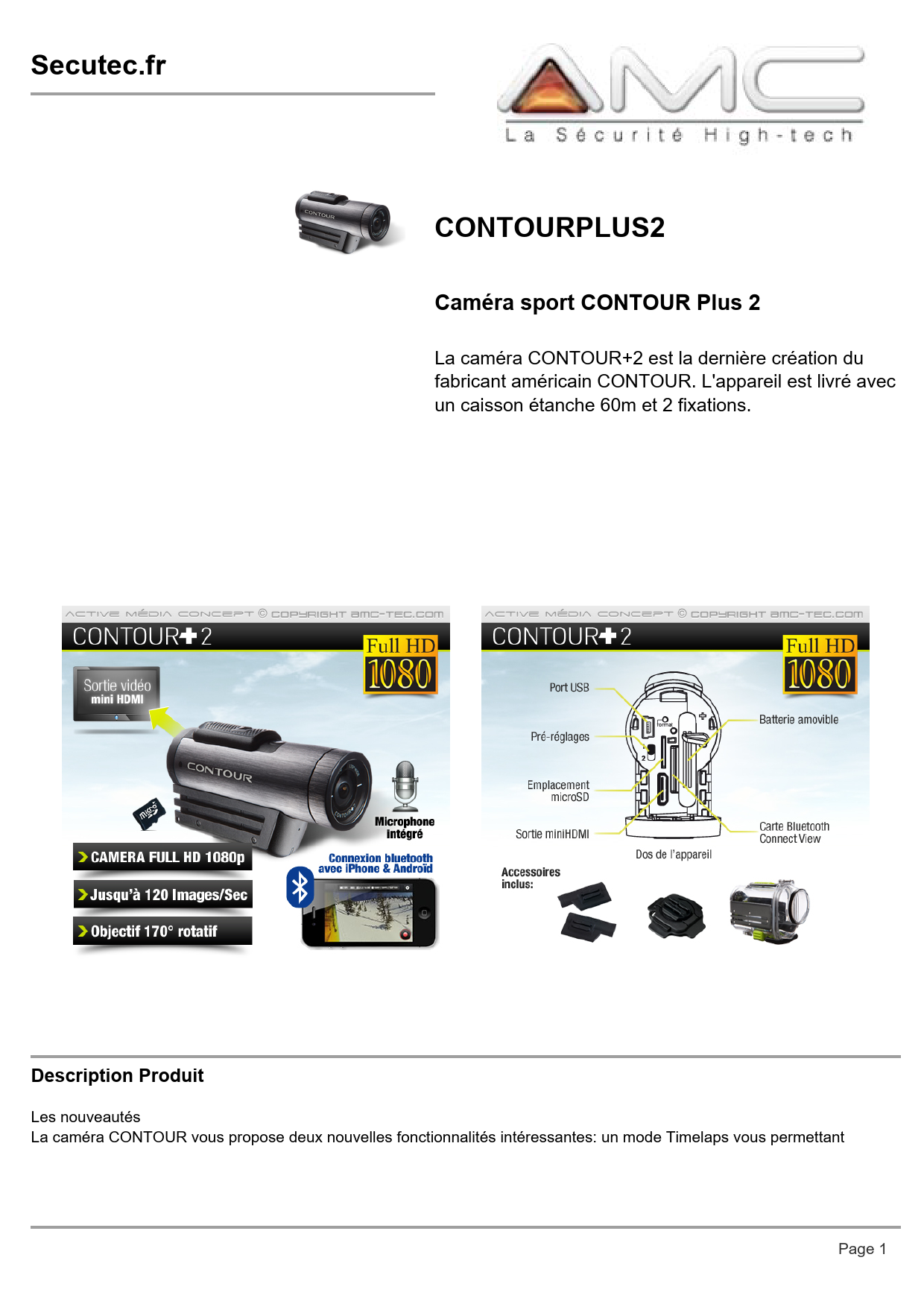 Notice CONTOUR +2 CAMERA SPORT - action cam Trouver une solution à un ...