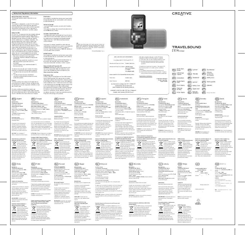 Notice CREATIVE TRAVELSOUND ZEN MOZAIC - Trouver une solution à un ...