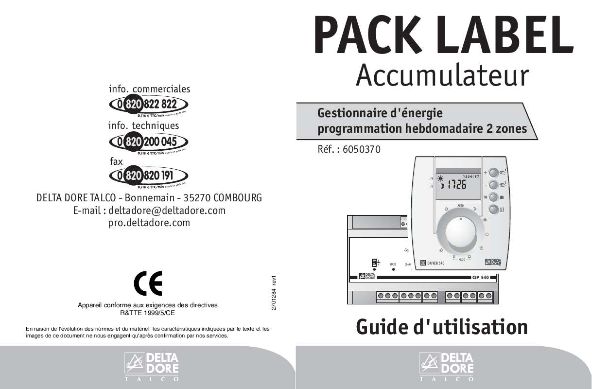 Notice DELTA DORE PACK LABEL - alarme Trouver une solution à un ...