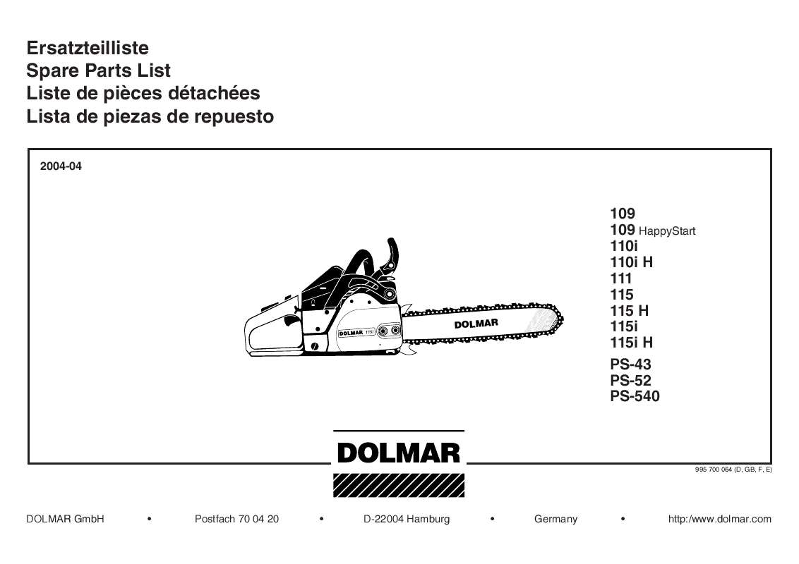 Notice DOLMAR 115 H - Trouver une solution à un problème DOLMAR 115 H ...