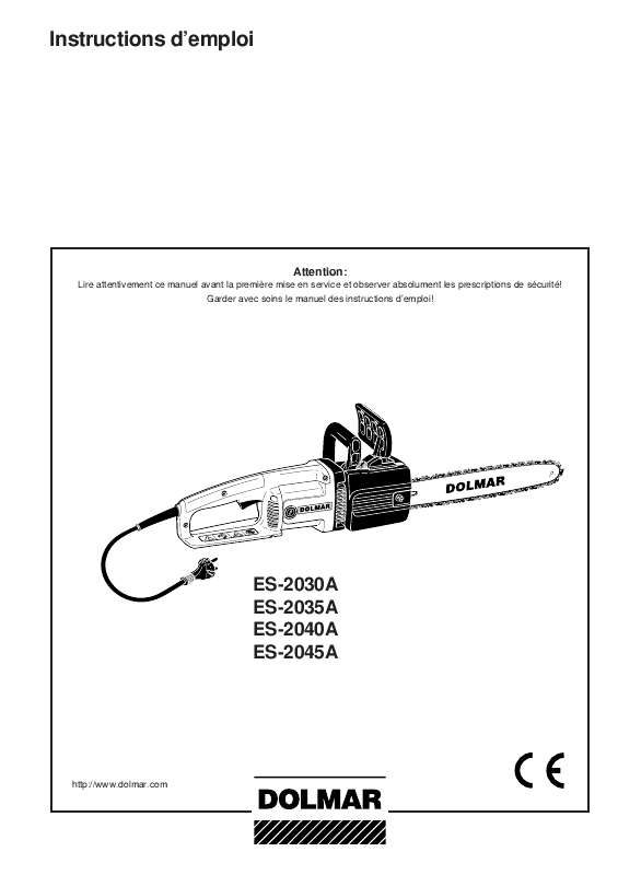 Notice DOLMAR ES2040A - tronçonneuse Trouver une solution à un problème ...