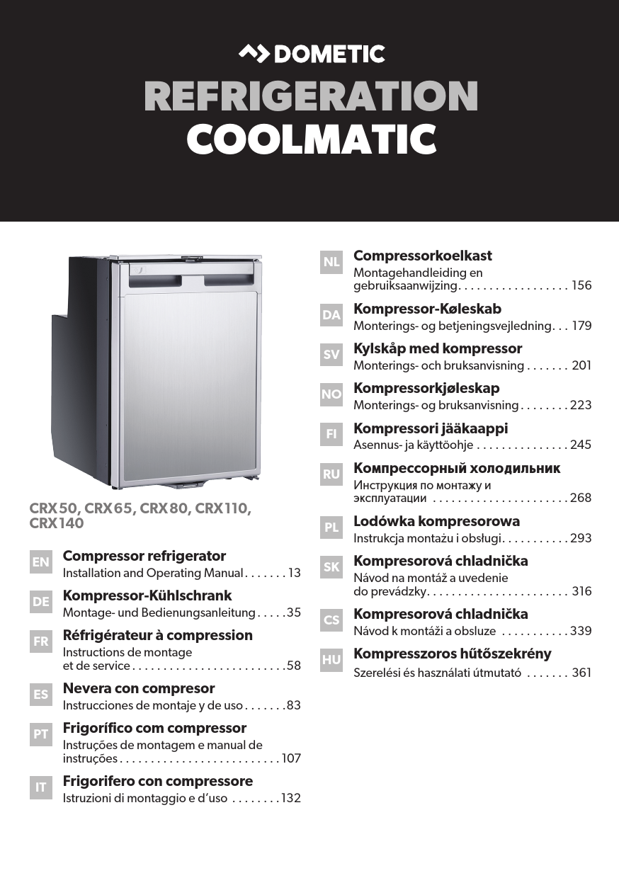 Notice réfrigérateur DOMETIC CRX-50E Trouver une solution à un problème ...