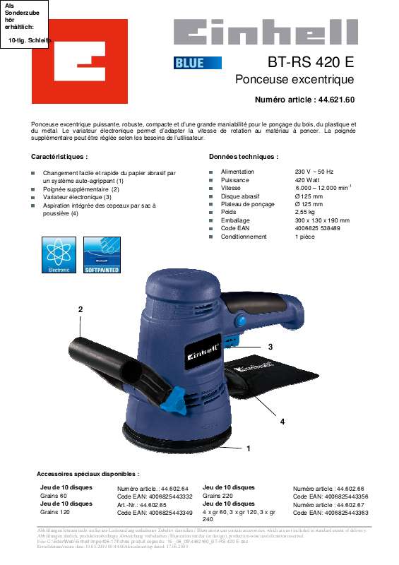 Notice EINHELL BT-RS 420 E - Trouver une solution à un problème EINHELL ...
