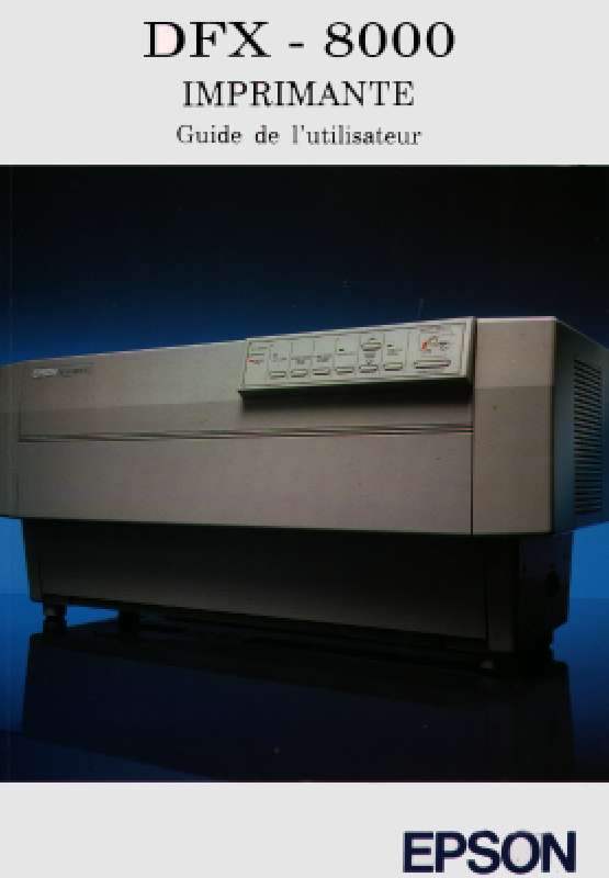 Notice EPSON DFX-8000 - autres Trouver une solution à un problème EPSON ...