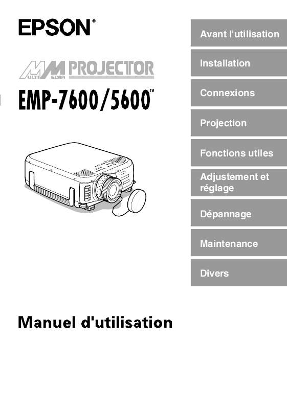 Notice EPSON EMP-7600 - vidéoprojecteur Trouver une solution à un ...