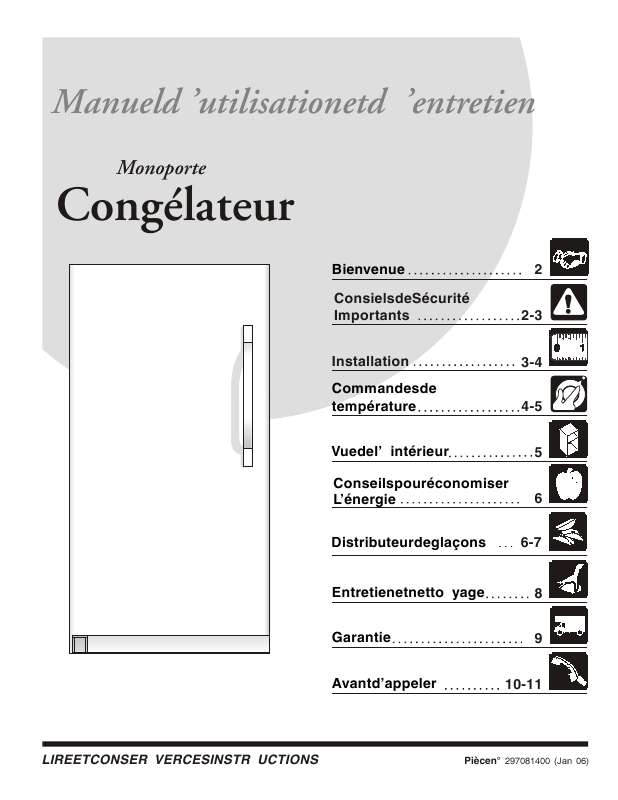 Notice FRIGIDAIRE FPUH17D7KF - Trouver une solution à un problème ...
