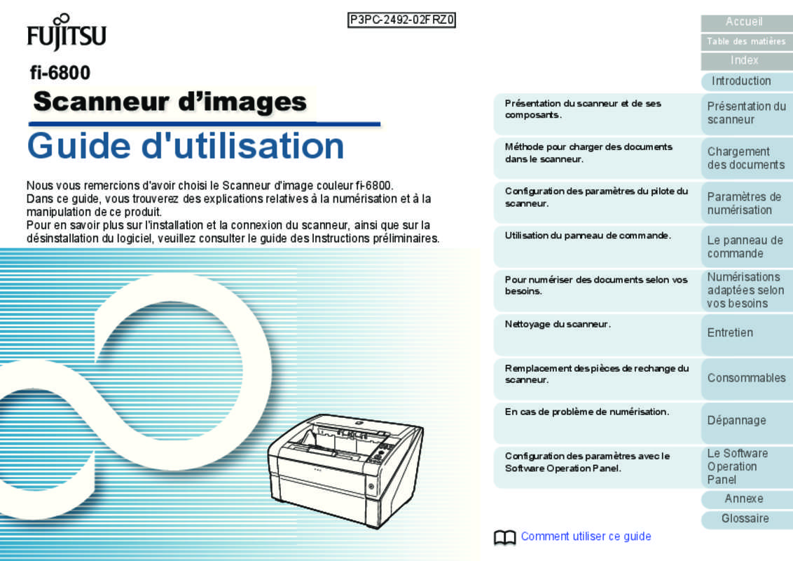 Notice FUJITSU FI-6800 - scanner Trouver une solution à un problème ...