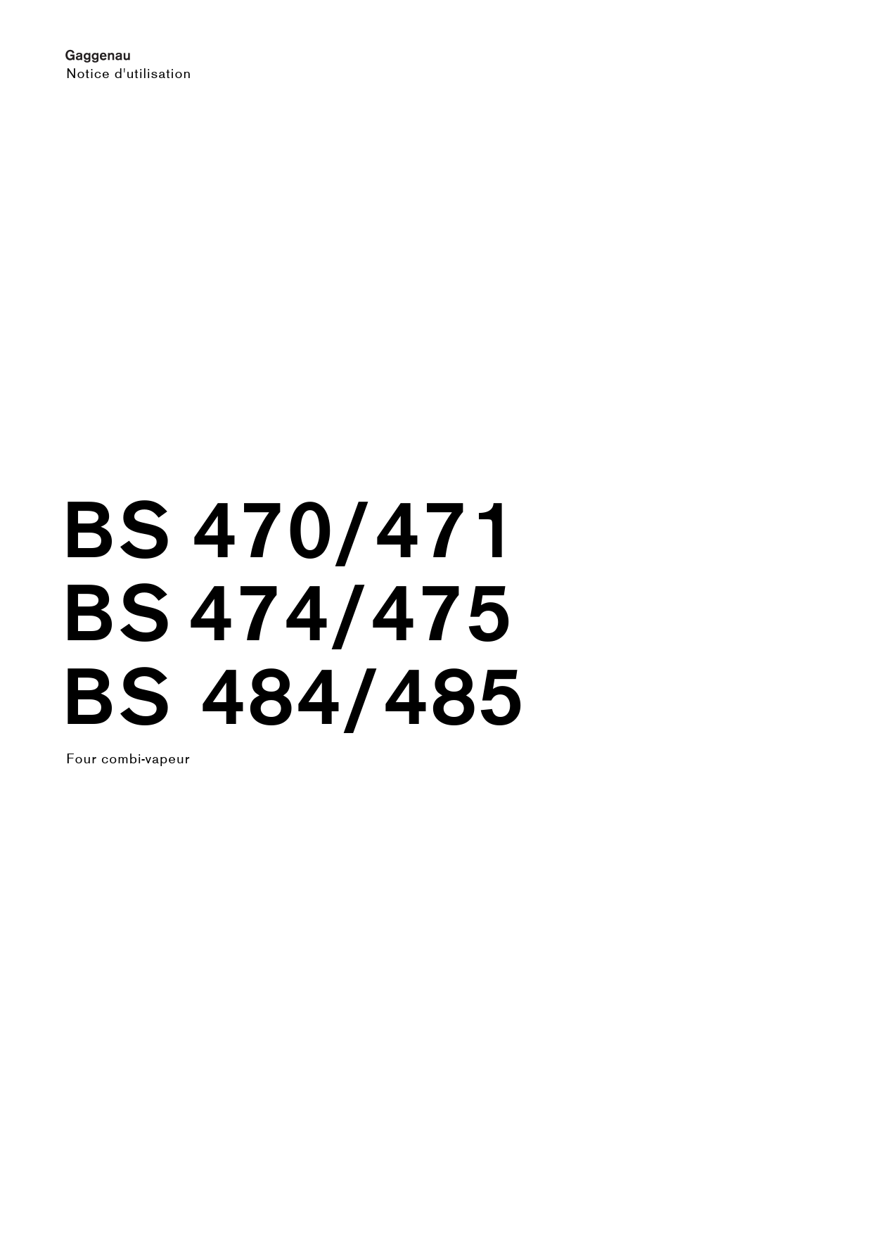 Notice four GAGGENAU BS 470 101 Trouver une solution à un problème ...