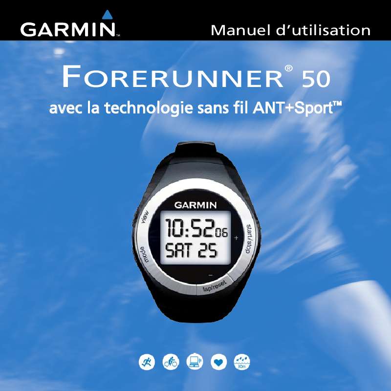Notice GARMIN FORERUNNER 50 - gps Trouver une solution à un problème ...