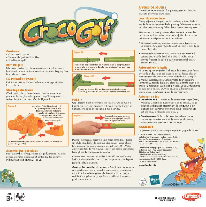 Notice HASBRO JEU CROCO GOLF - micro-ordinateur portable Trouver une ...