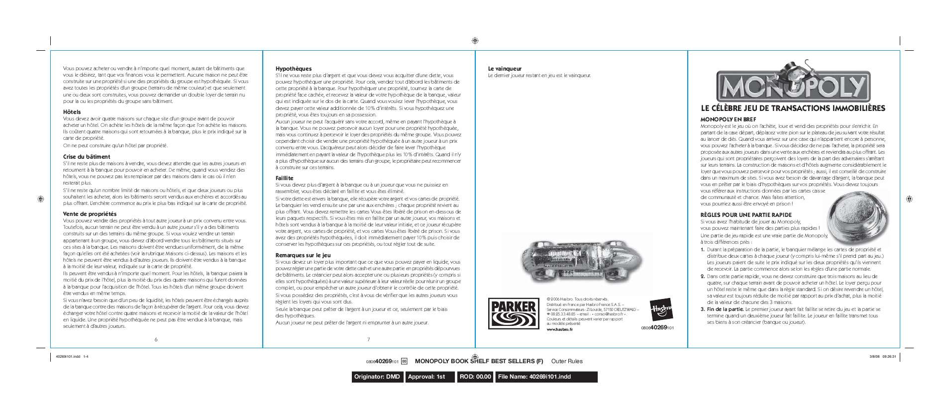 Notice HASBRO MONOPOLY FORMAT LIVRE - micro-ordinateur portable Trouver ...