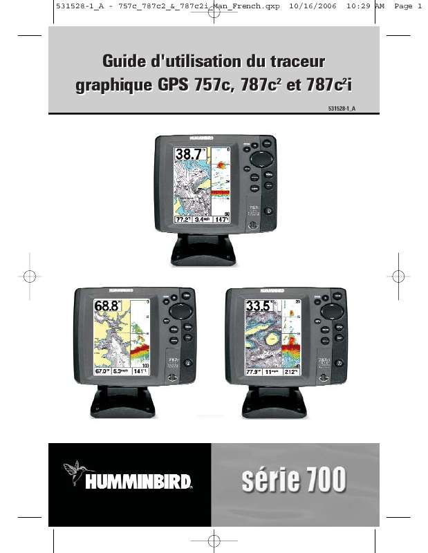 Notice HUMMINBIRD GPS 787CI - gps Trouver une solution à un problème ...