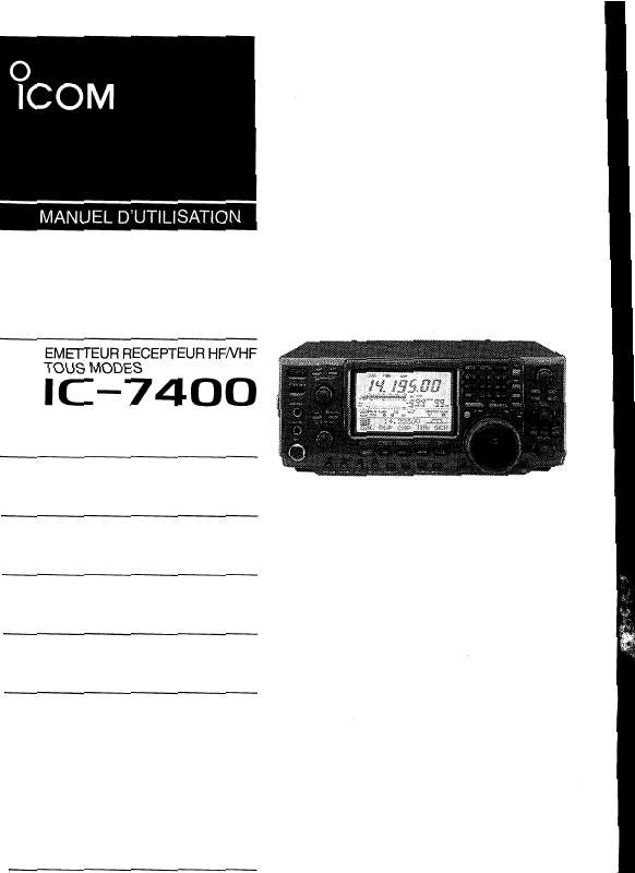 Notice ICOM IC-7400 - talkie-walkie Trouver une solution à un problème ...
