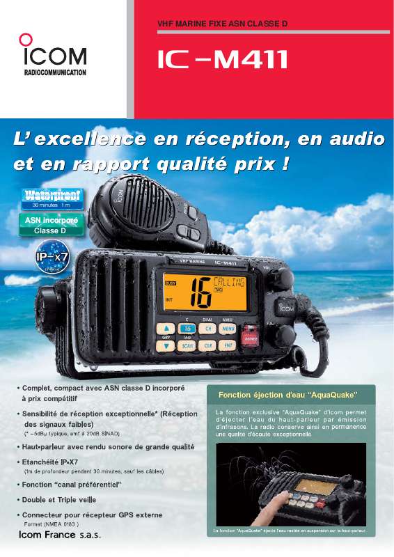 Notice ICOM IC-M411 - talkie-walkie Trouver une solution à un problème ...