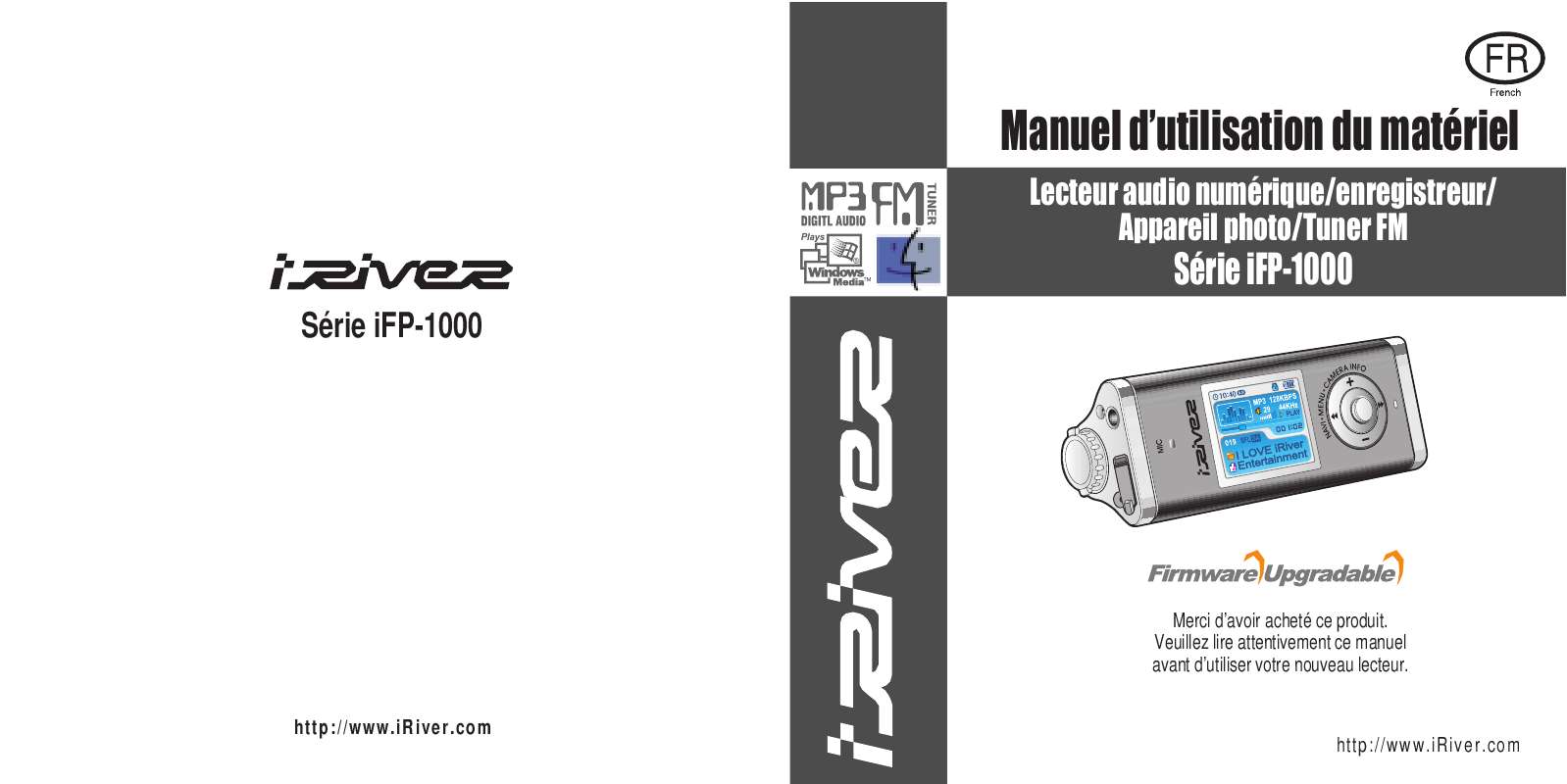 Notice IRIVER IFP-1000 - lecteur mp3 Trouver une solution à un problème ...