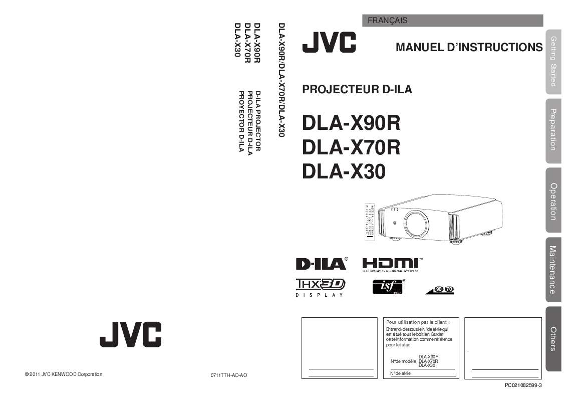Notice JVC DLA-X30 - vidéoprojecteur Trouver une solution à un problème JVC DLA-X30 mode d ...