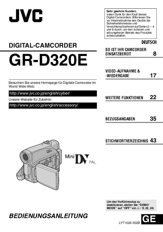 Notice JVC GR-D320E - action cam Trouver une solution à un problème JVC GR-D320E mode d'emploi ...