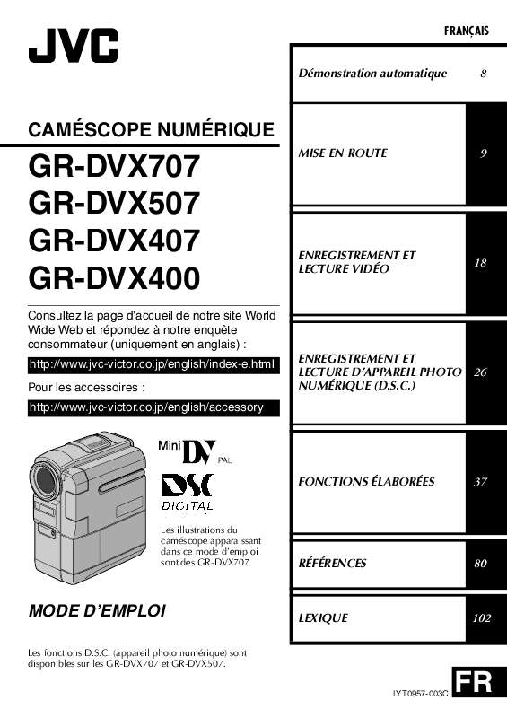 Notice JVC GR-DVX707E - Trouver une solution à un problème JVC GR-DVX707E mode d'emploi JVC GR ...
