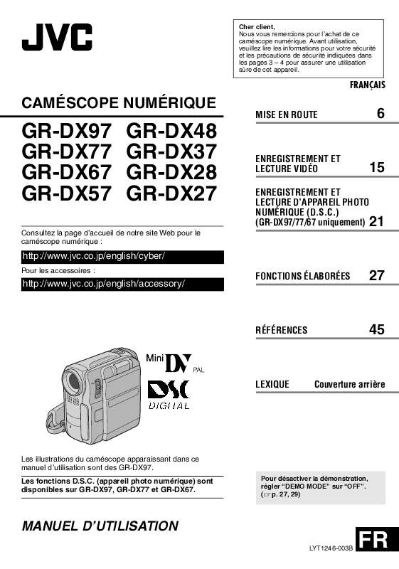 Notice JVC GR-DX57E - action cam Trouver une solution à un problème JVC GR-DX57E mode d'emploi ...