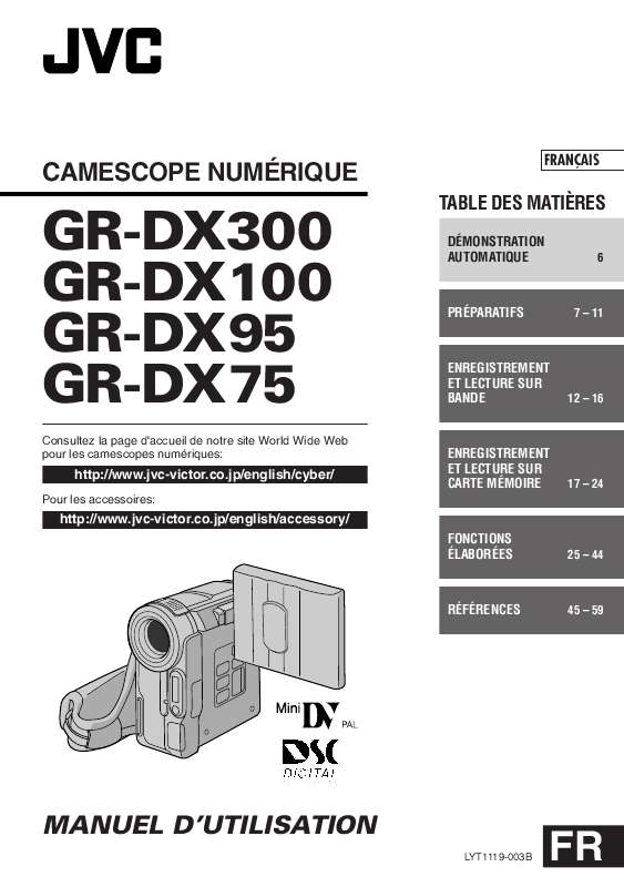 Notice JVC GR-DX75E - action cam Trouver une solution à un problème JVC GR-DX75E mode d'emploi ...