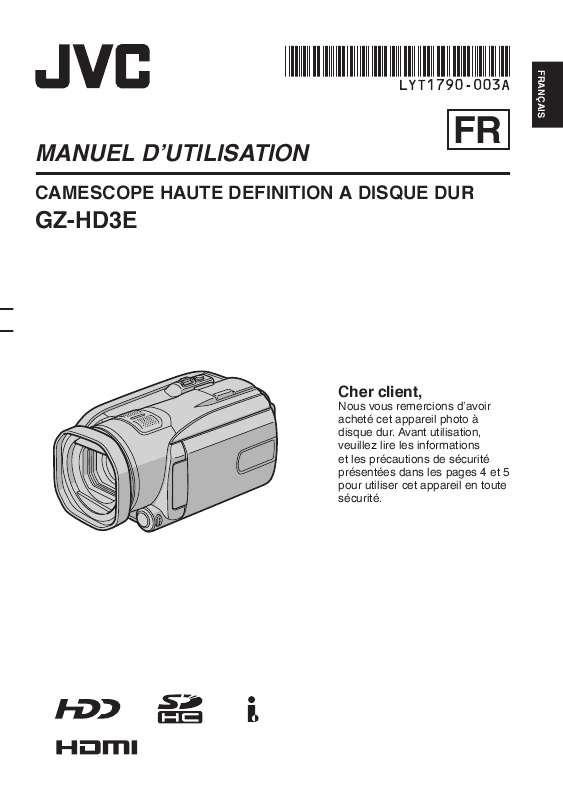 Notice JVC GZ-HD3E - action cam Trouver une solution à un problème JVC GZ-HD3E mode d'emploi JVC ...