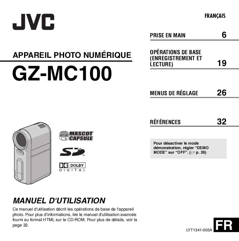Notice JVC GZ-MC100E - action cam Trouver une solution à un problème JVC GZ-MC100E mode d'emploi ...