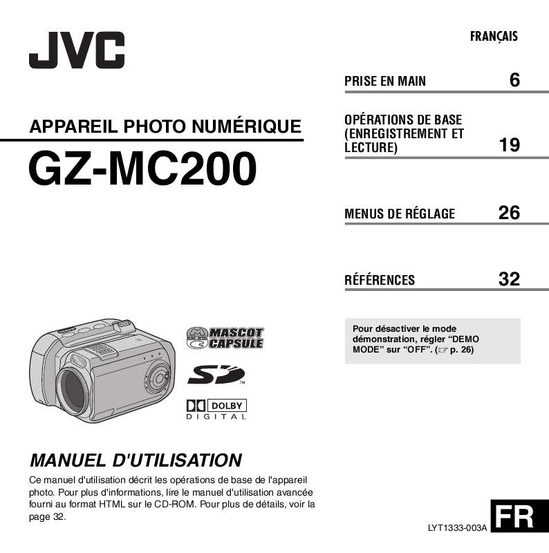 Notice JVC GZ-MC200E - action cam Trouver une solution à un problème JVC GZ-MC200E mode d'emploi ...