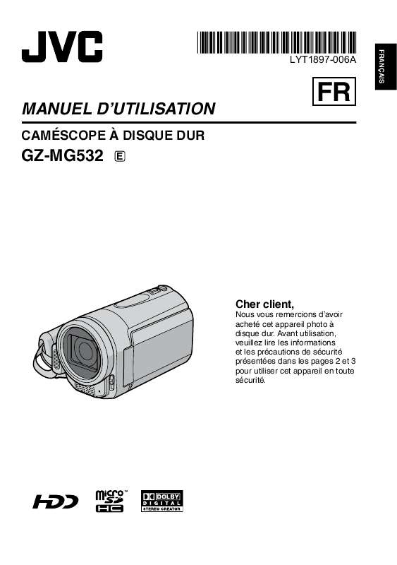 Notice JVC GZ-MG532 - action cam Trouver une solution à un problème JVC GZ-MG532 mode d'emploi ...