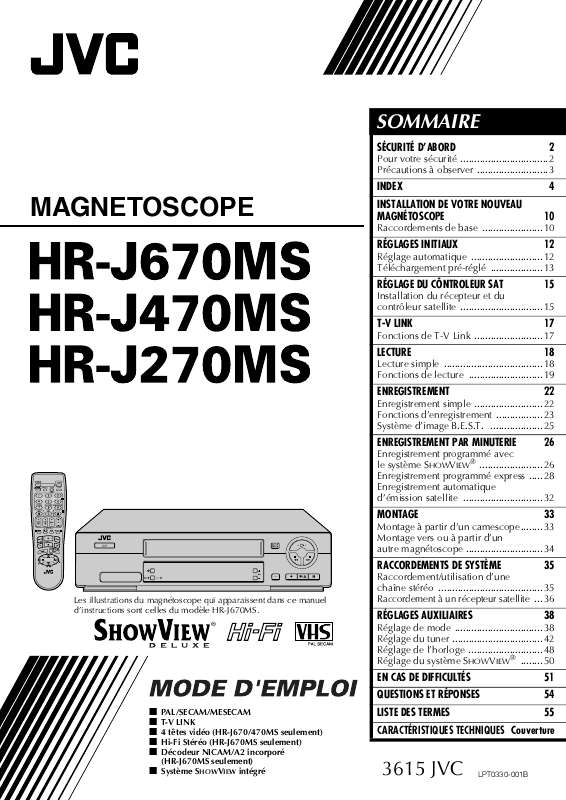 Notice JVC HR-J470MS - Trouver une solution à un problème JVC HR-J470MS mode d'emploi JVC HR ...